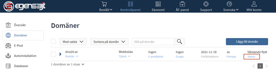 EgenSajt Kunskapsbank - Köpa domän, lägga till domän eller flytta domän ...
