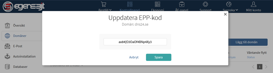 EgenSajt Kunskapsbank - Köpa domän, lägga till domän eller flytta domän ...